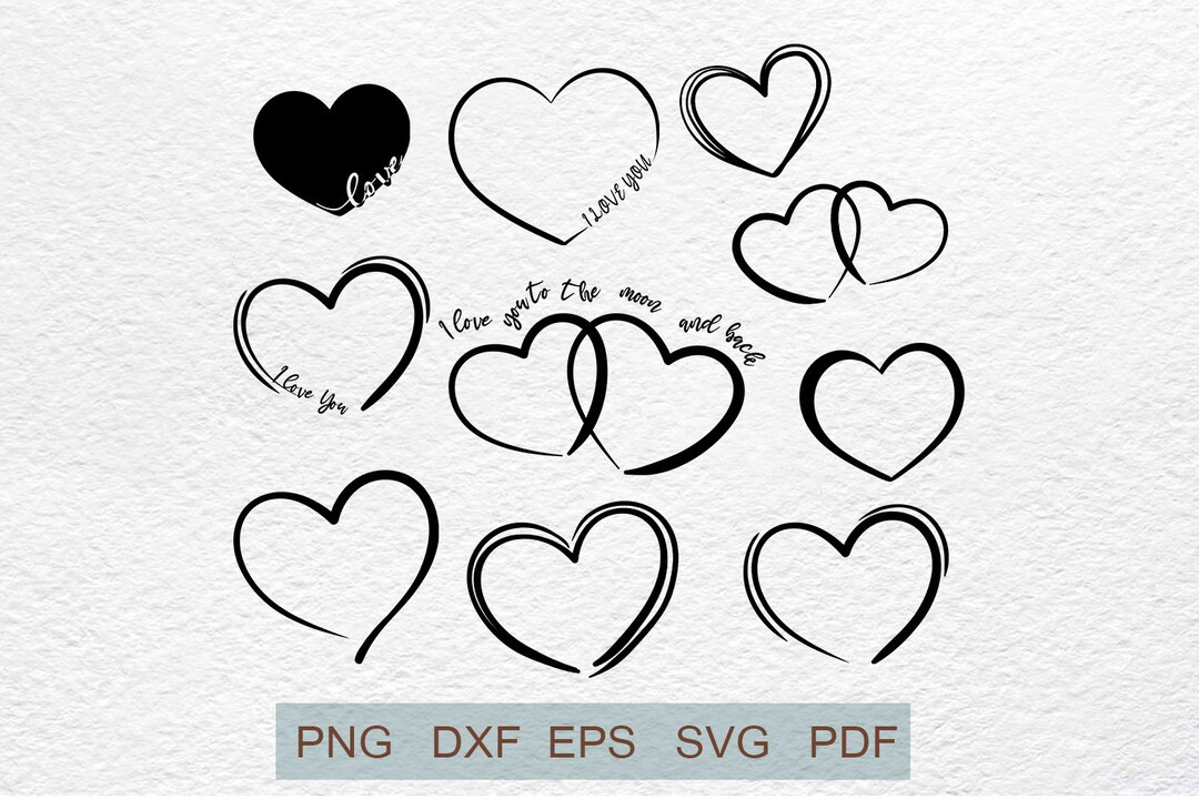 Heart Designs SVG / PNG / Dxf Files Instant Digital Download Cut File ...