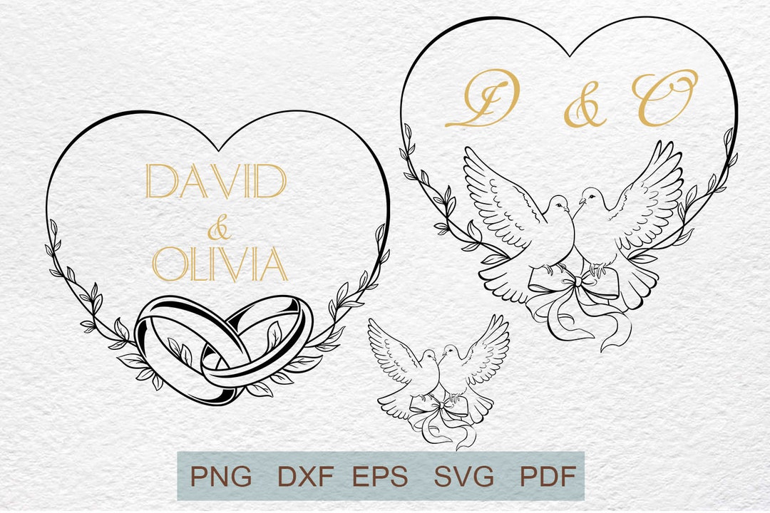 Marriage Rings Svg, Wedding Frame, Wedding Floral Rings Svg, Wedding ...