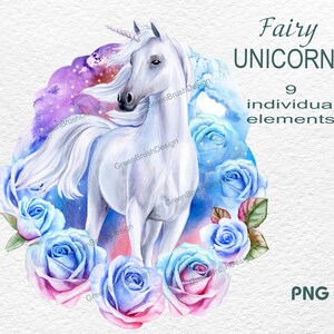 Unicorn and Floral Frame Watercolor Illustration Horse Art Horse Art ...