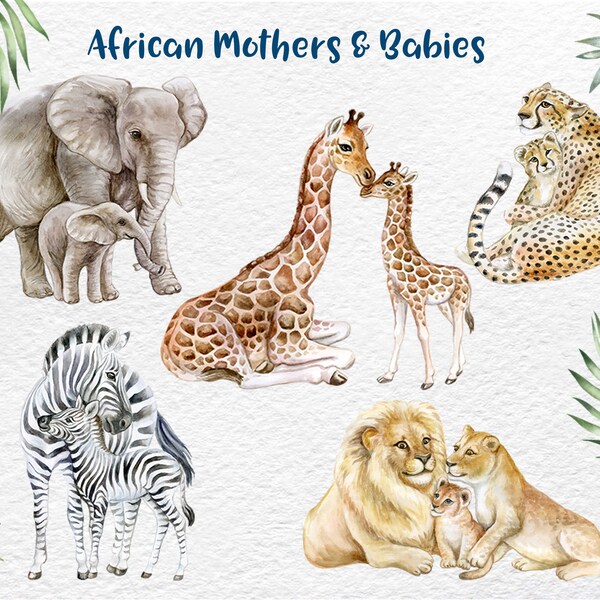 African Animal Watercolor - Etsy