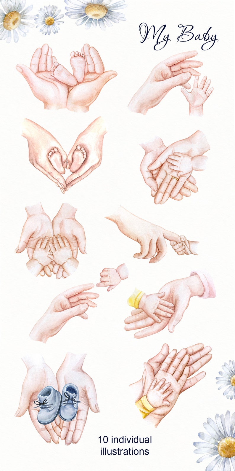 Baby Newborn Watercolor Clipart Baby Shower Nursery Kids | Etsy