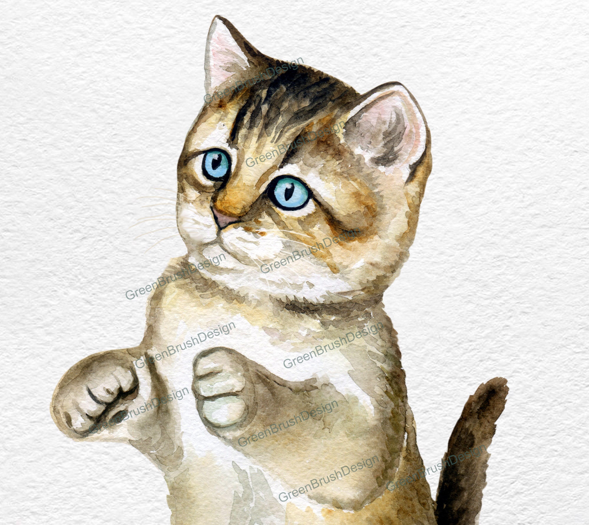 Kittens Clipart Cute Cats Watercolor Clip Art Kitten Cat - Etsy