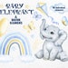 Watercolor Elephant Clipart Baby Animals for Boy Elephant and - Etsy