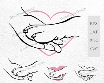 Hand-paw Svg, Pet Owner Svg, Owner and Pet Hand Svg, Pet Lover Svg ...