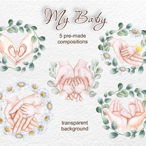 Baby Newborn Watercolor Clipart, Baby Shower, Nursery Kids Clipart ...