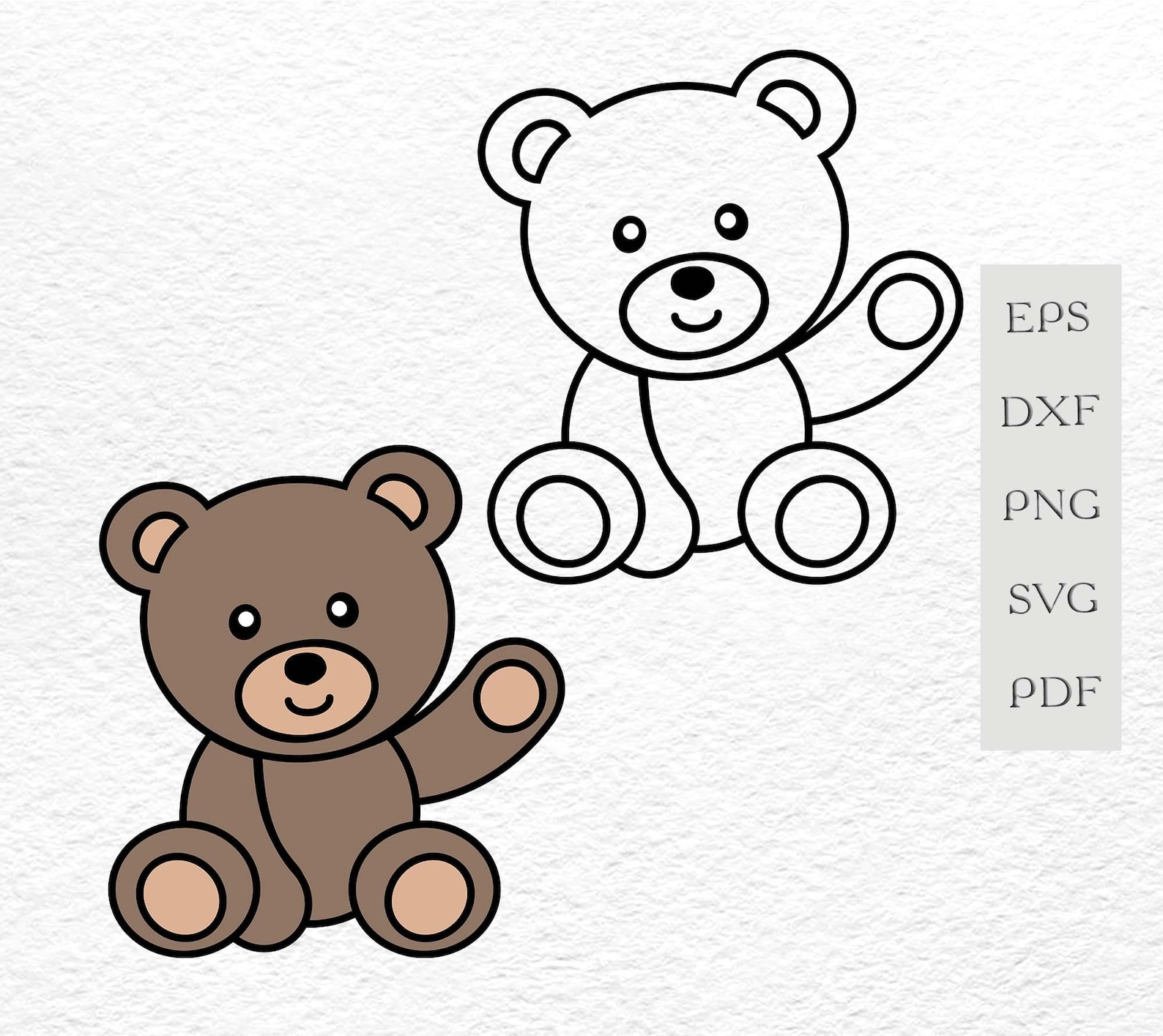 Teddy Bear Outline SVG PNG Cricut - Etsy