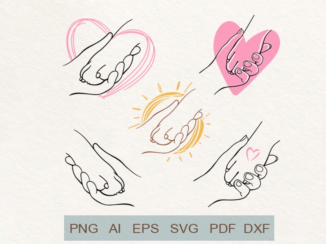 Paw Dog Human Hand in Heart SVG PNG Dog Svg Hand Drawn Dog Paw Dog Paw ...