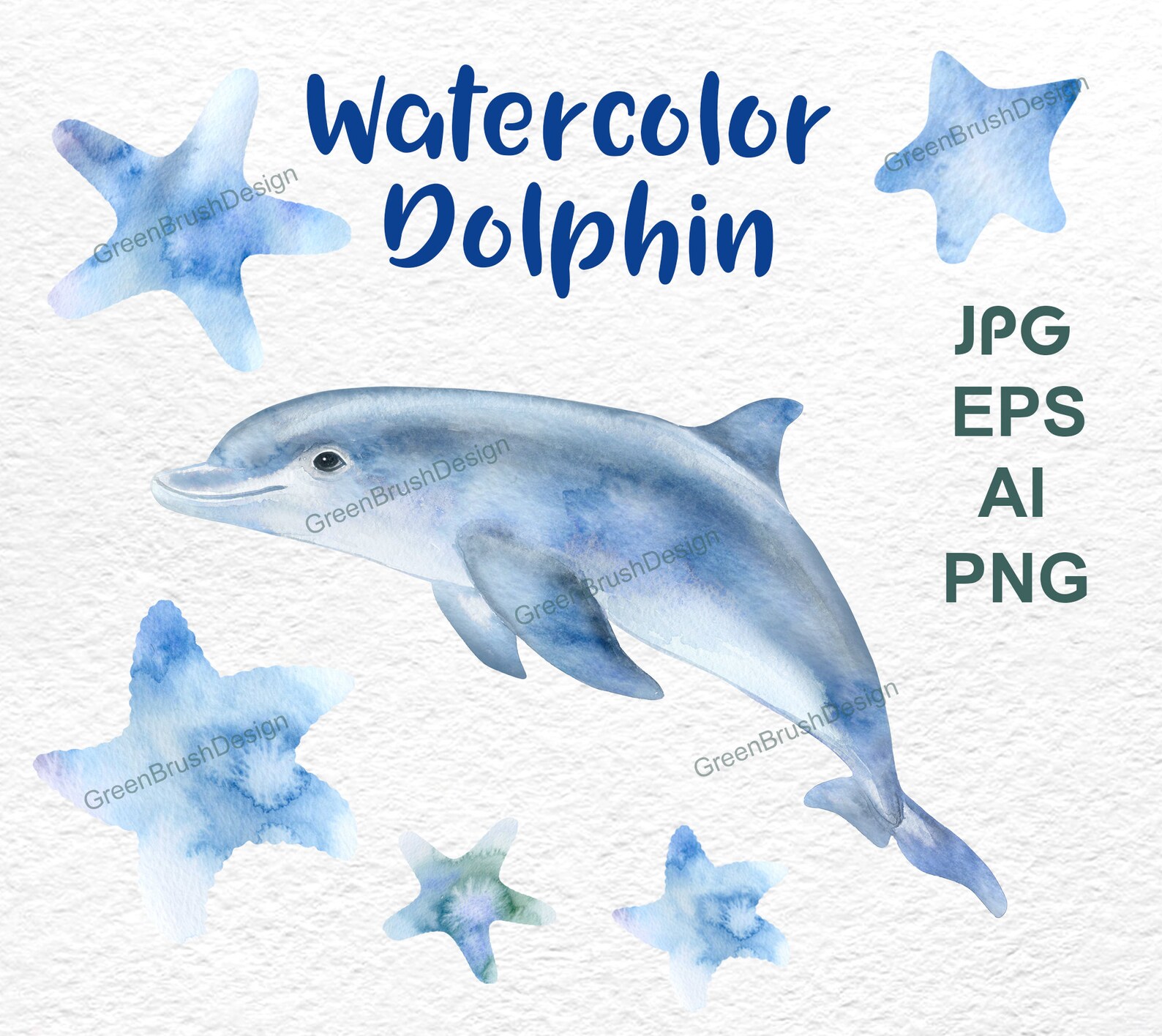 Dolphin. Watercolor Clipart Ocean Life Set of Watercolor - Etsy Canada