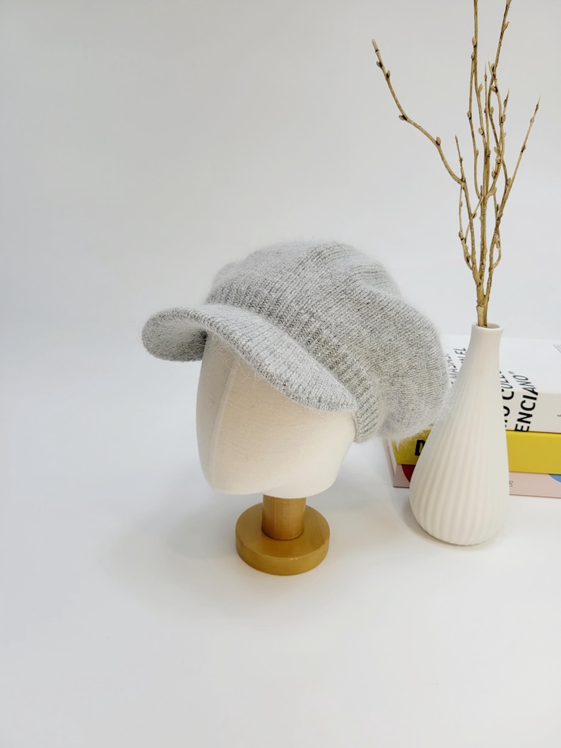 Angora Wool Newsboy Beret: Warm Winter Hat - Etsy