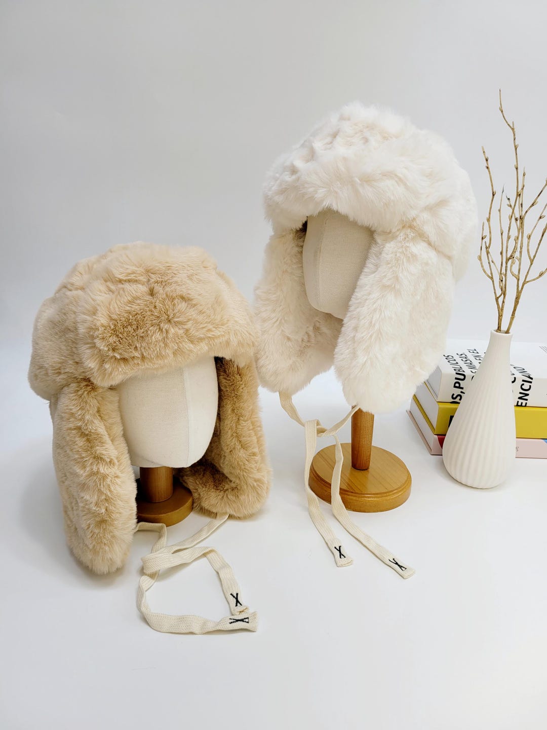 Oversized Viscose Faux Fur Trapper Hat, Women's Winter Headwear - Etsy