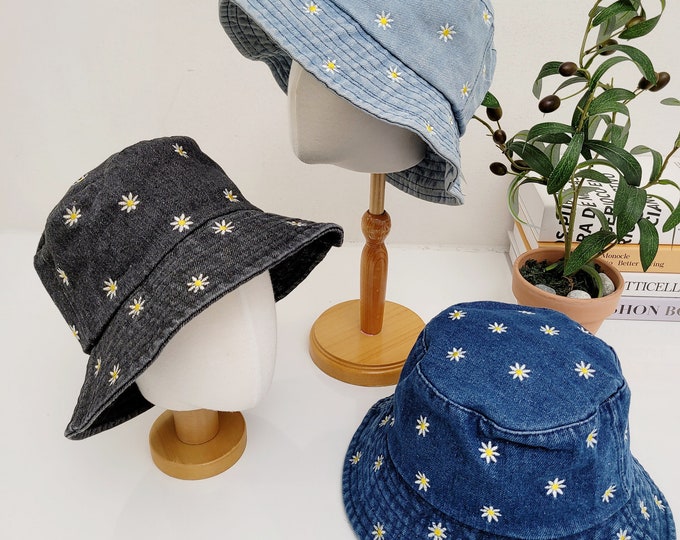 Denim Hats Upcycled Bucket Hats Denim Bucket Hats Unique Hats Upcycled ...