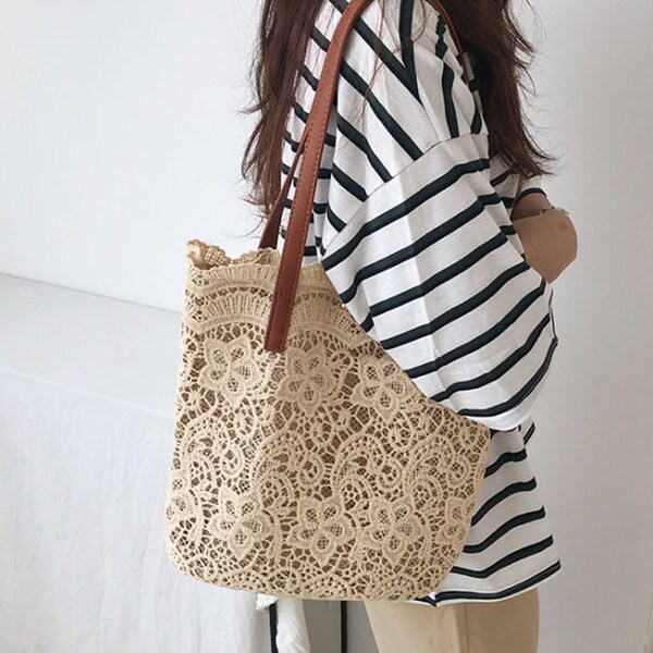 Lace Tote Bag - Etsy