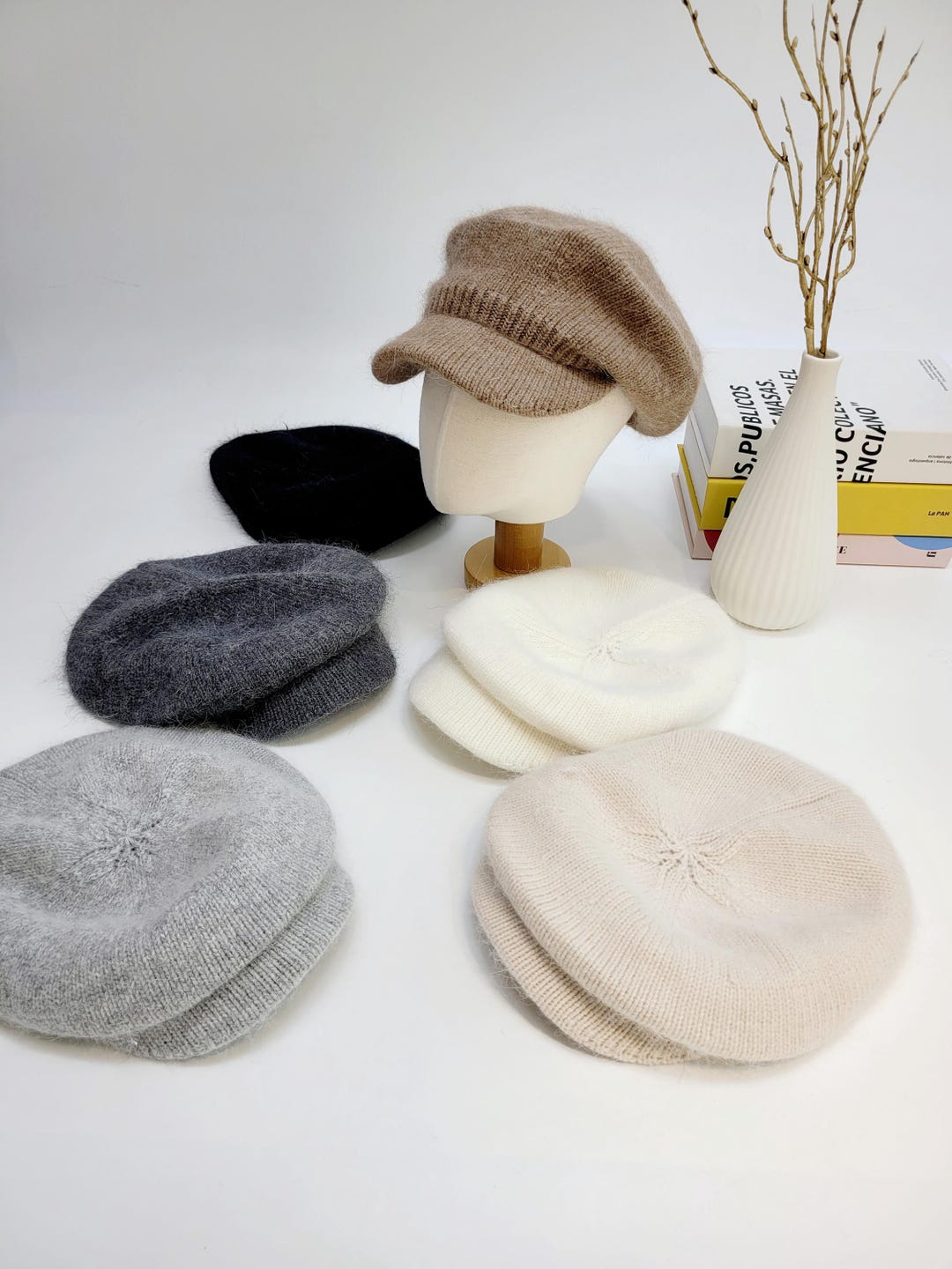 Angora Wool Newsboy Beret: Warm Winter Hat - Etsy