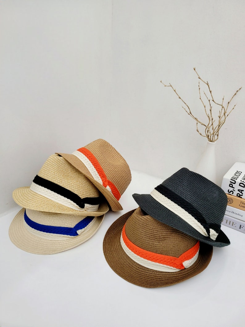 100% Natural Straw Summer Fedora, Stylish Summer Fedora, Natural Summer ...