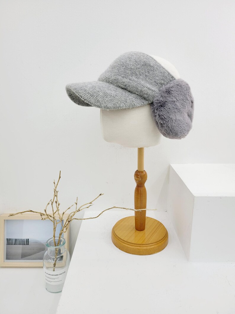 100% Wool Earmuff Visor, Winter Sun Visor With Earflaps - Etsy