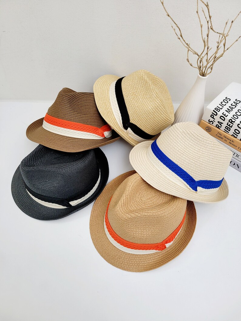 100% Natural Straw Summer Fedora, Stylish Summer Fedora, Natural Summer ...