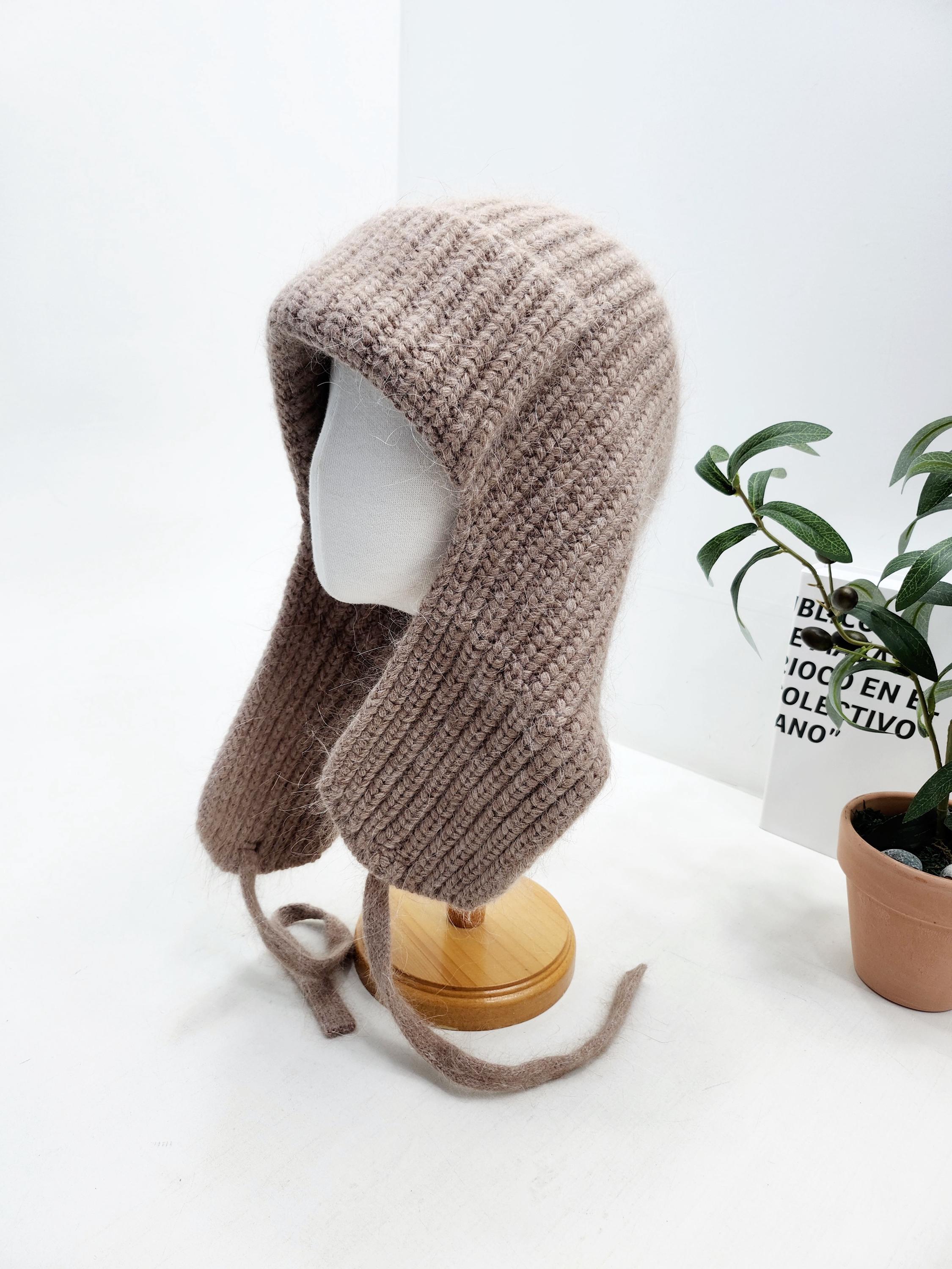Extra Warm Angora Beanie With Long Ear Flap, Angora Scarf Hat - Etsy