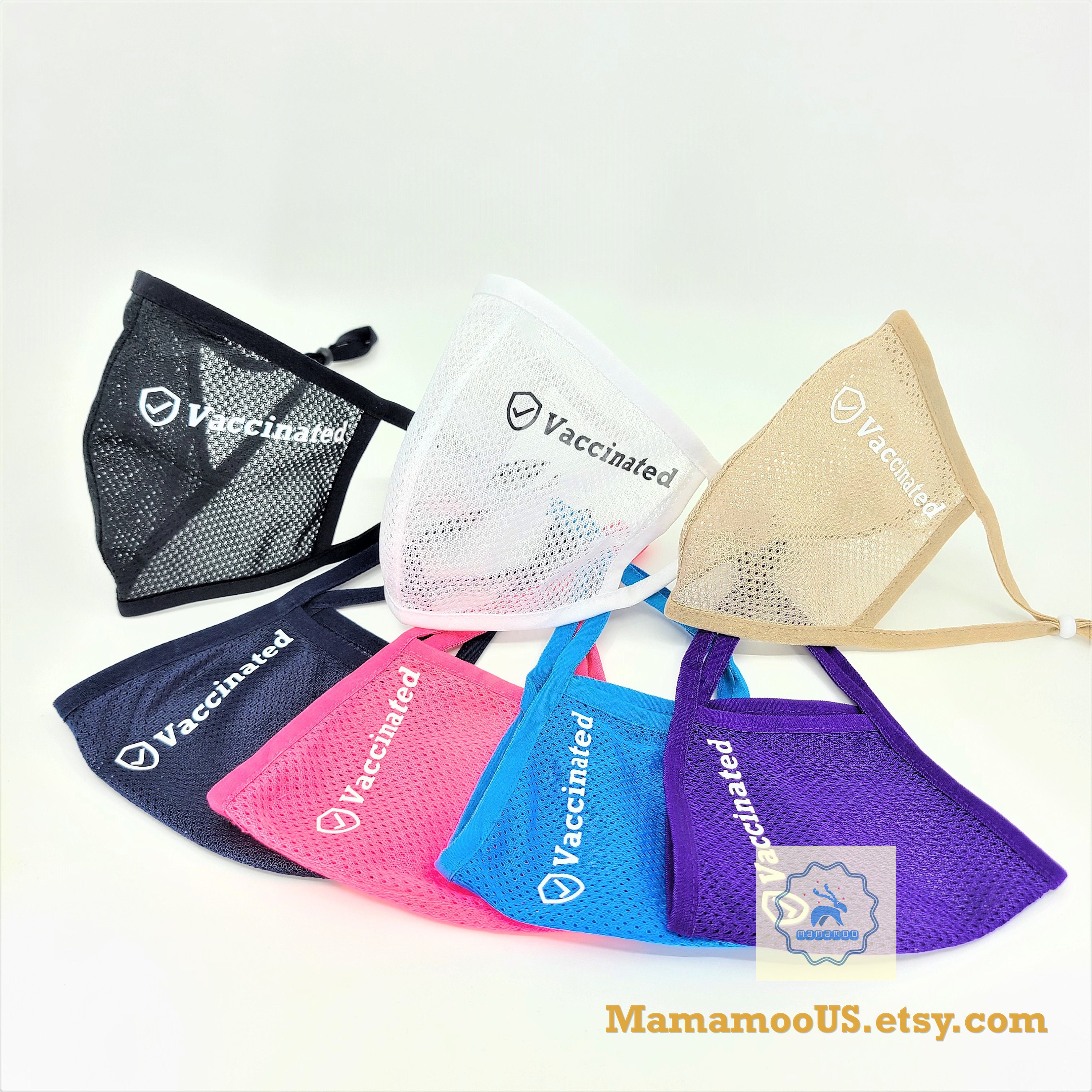 Single Layer Mesh Mask for Vaccinated People Black Navy - Etsy