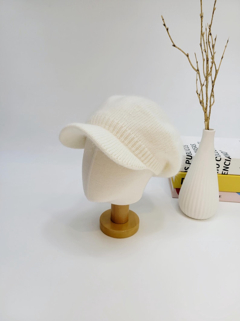 Angora Wool Newsboy Beret: Warm Winter Hat - Etsy