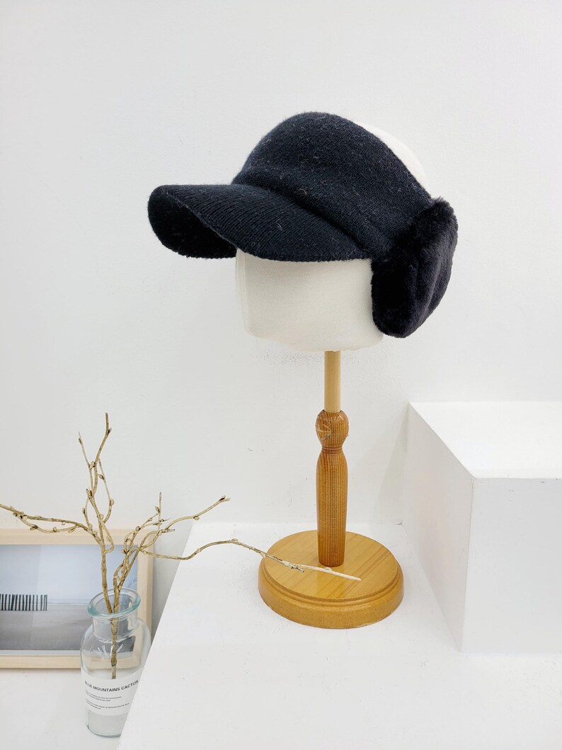 100% Wool Earmuff Visor, Winter Sun Visor With Earflaps - Etsy