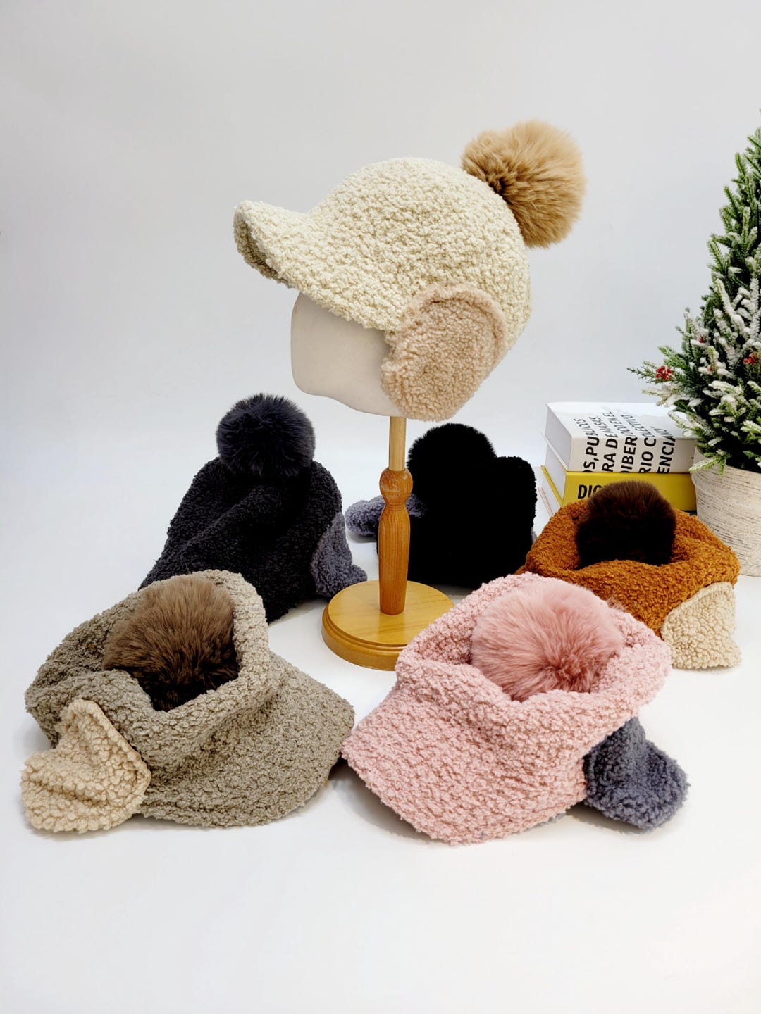 Fluffy Fleece Winter Hat With Pom Pom and Ear Flaps - Etsy