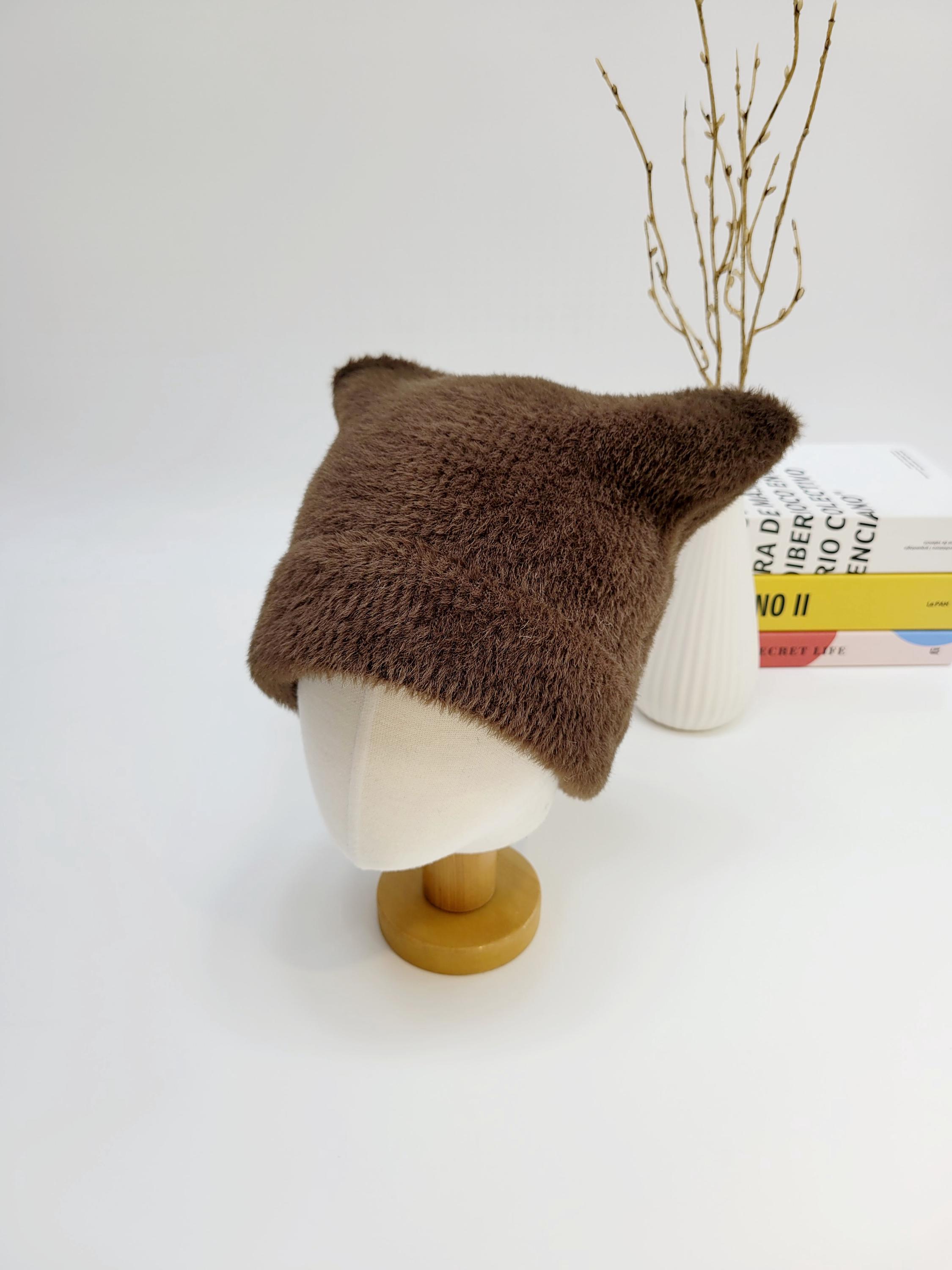 Fleece Cat Ear Hat, Warm Winter Beanie - Etsy