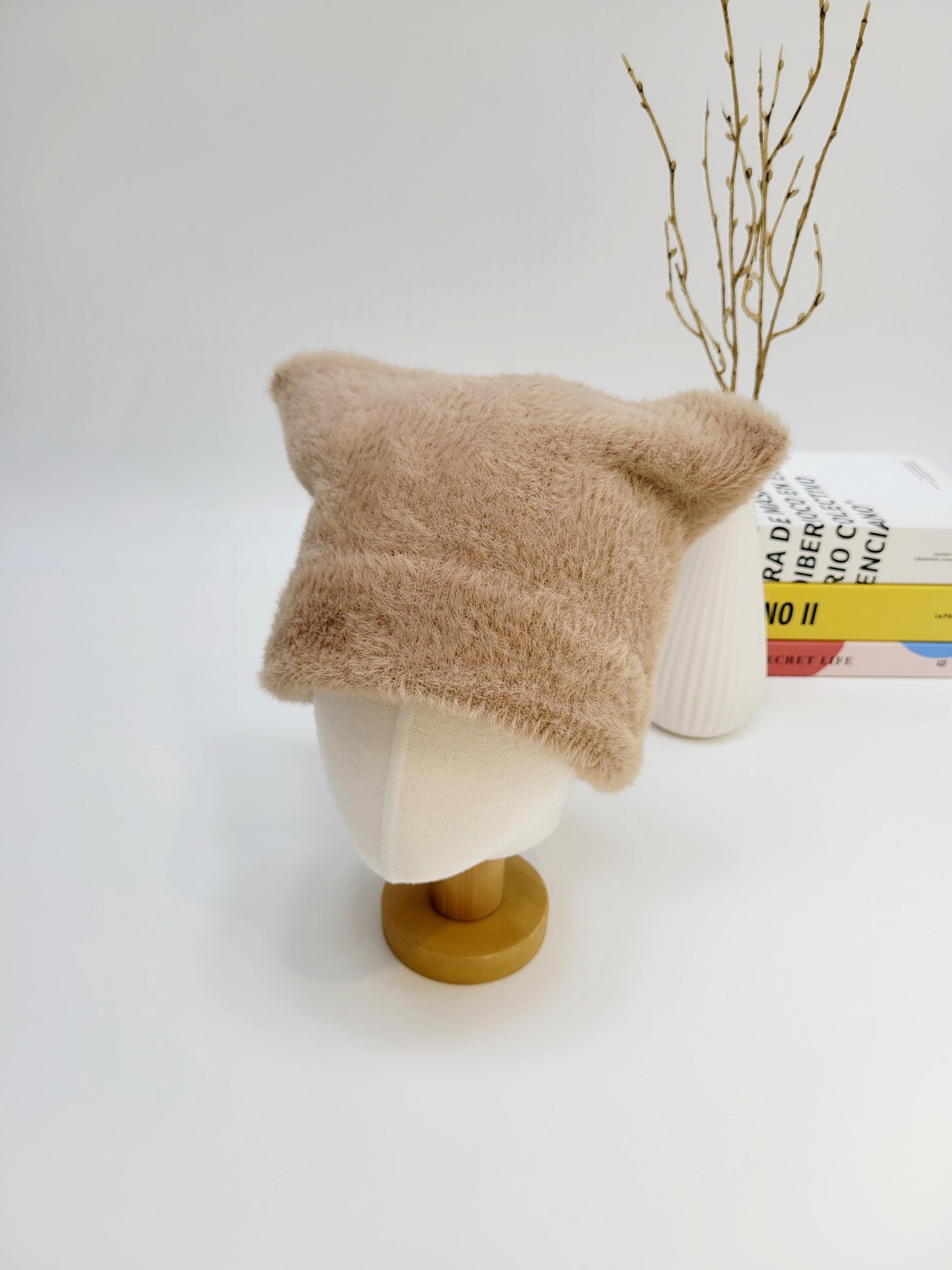 Fleece Cat Ear Hat, Warm Winter Beanie - Etsy