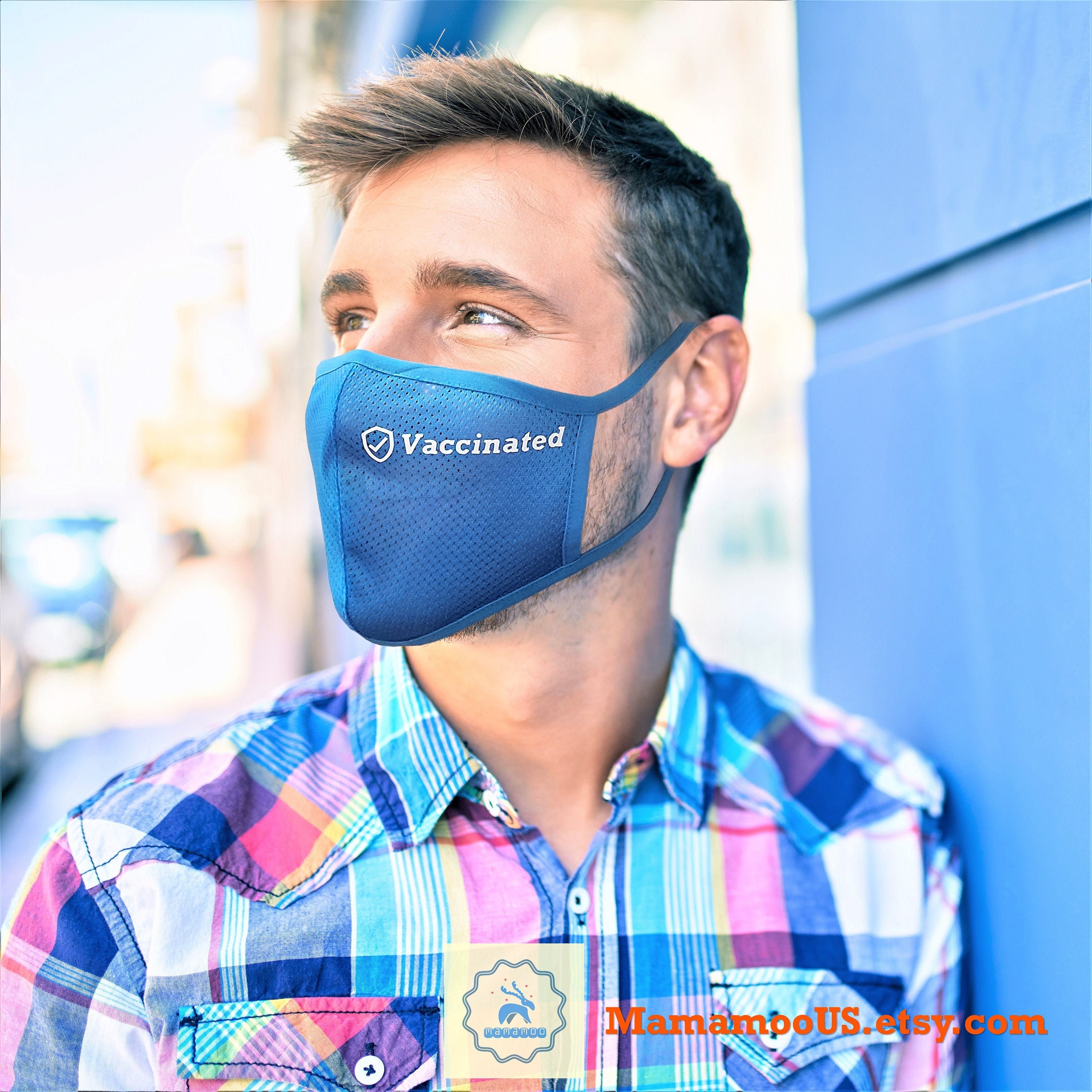 Single Layer Mesh Mask for Vaccinated People Black Navy - Etsy