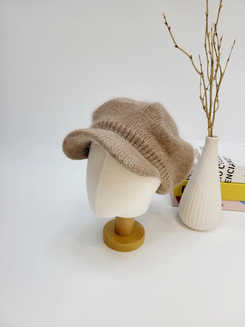 Angora Wool Newsboy Beret: Warm Winter Hat - Etsy