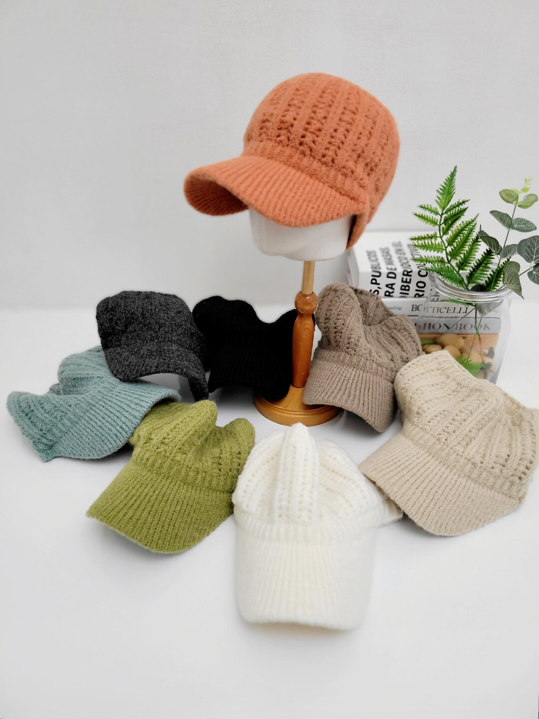 Alpaca Wool Baseball Cap: Knitted Winter Ponytail Hat - Etsy
