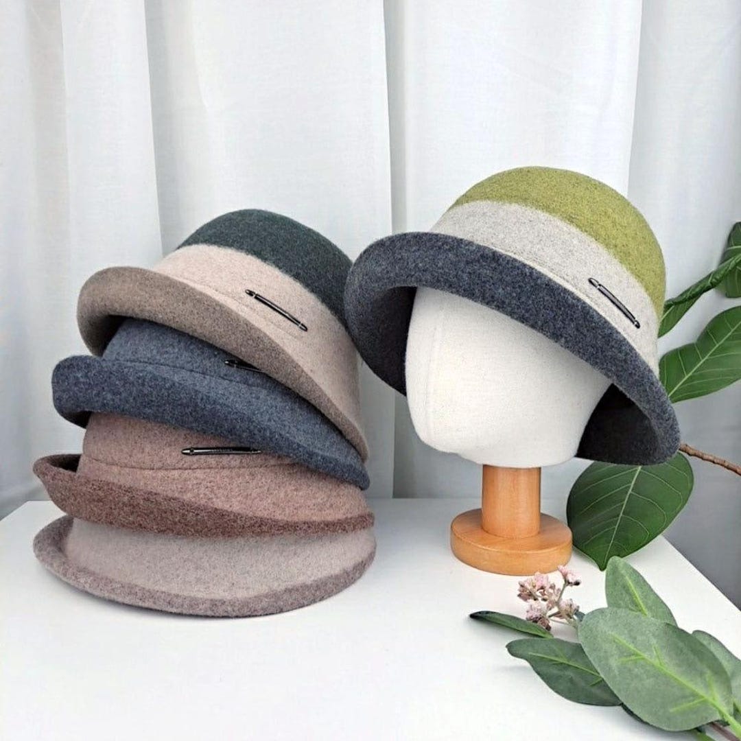 100% Wool Winter Bucket Hat: Foldable Travel Hat - Etsy