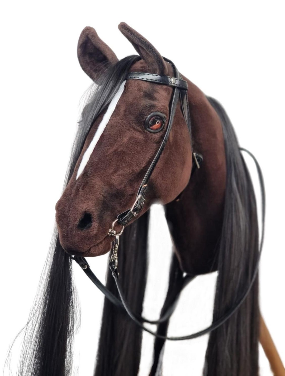 Realistic Hobby Horse, Handmade Stick Horse Toy, Custom Horse Gift ...