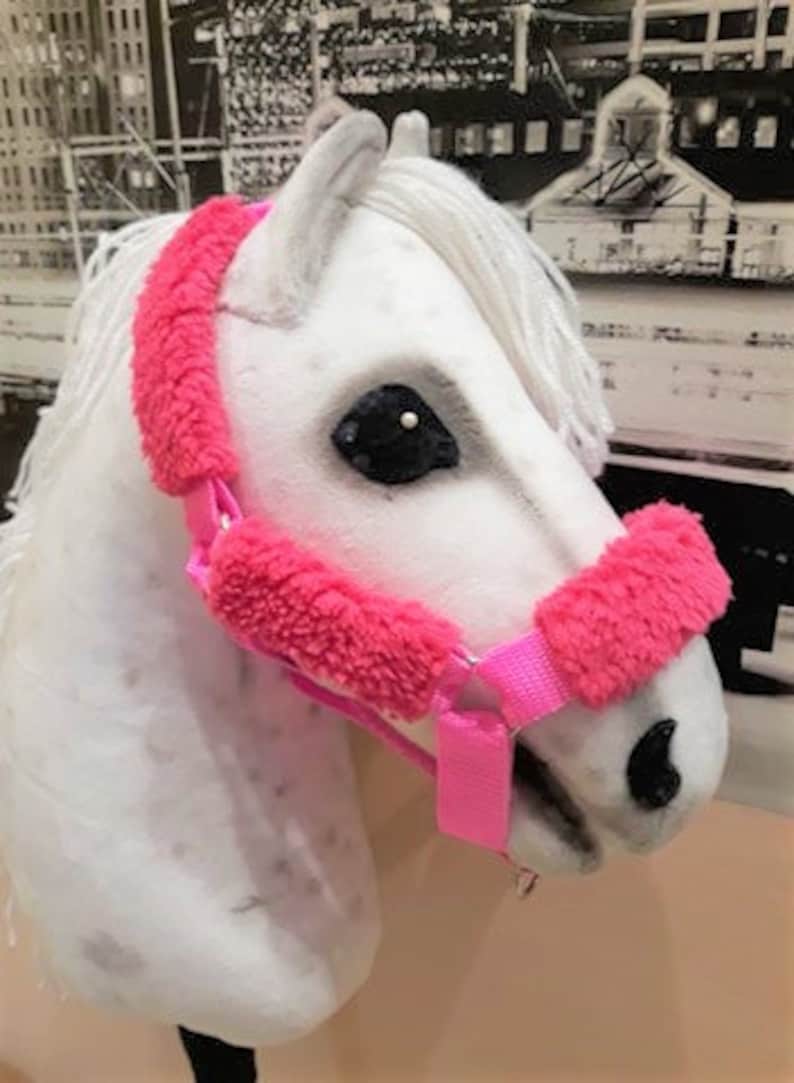 Fur halter for hobby horse various colors | Etsy