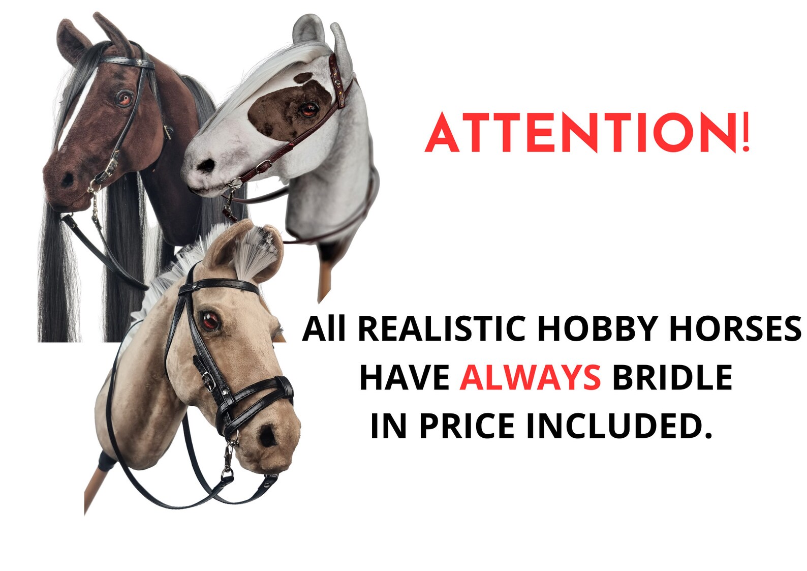 Realistic Hobby Horse, Black Realistic Hobby Horse, Hobby Horse ...