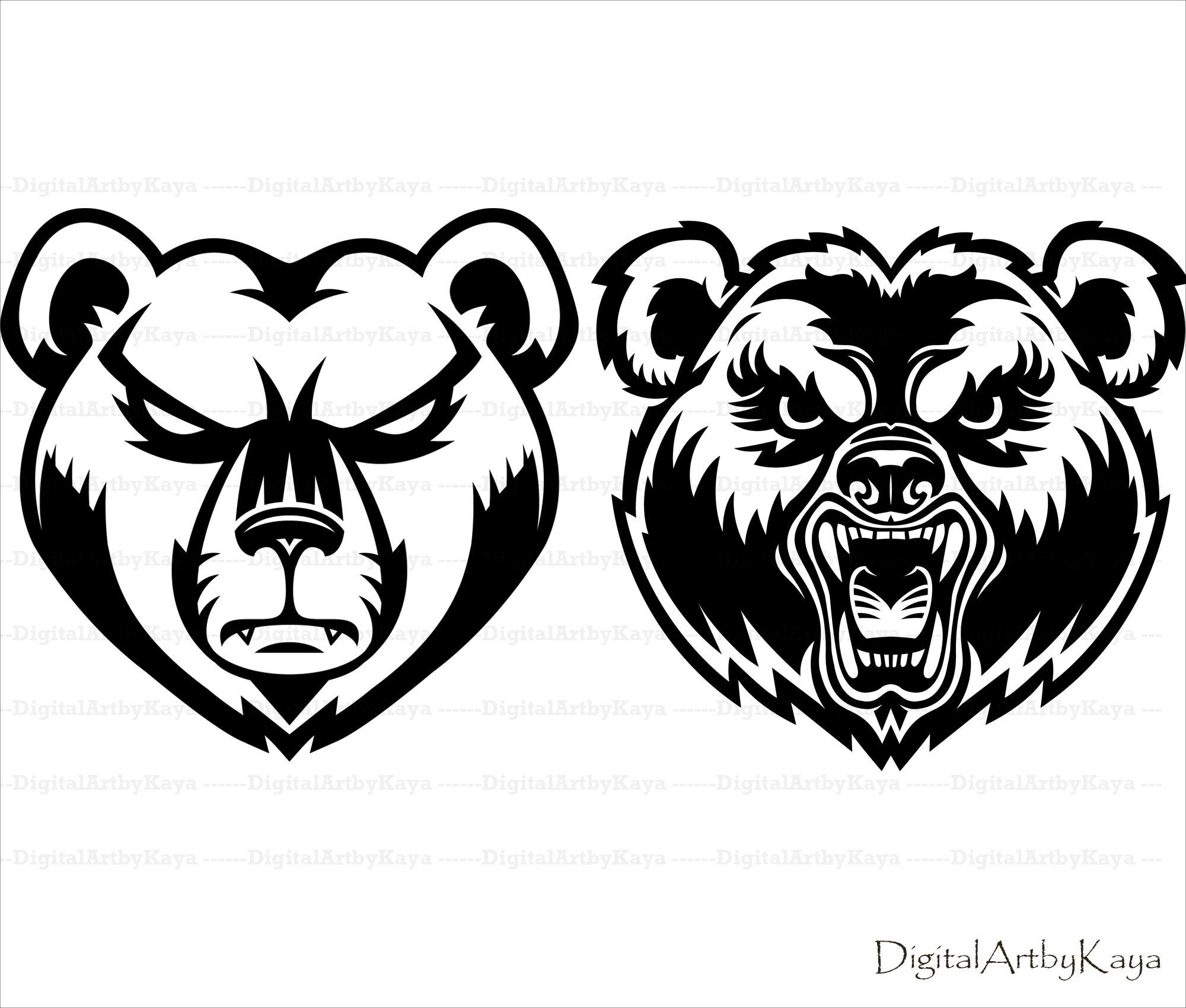 Oso Svg oso clipart archivo de corte vectorial silueta de | Etsy