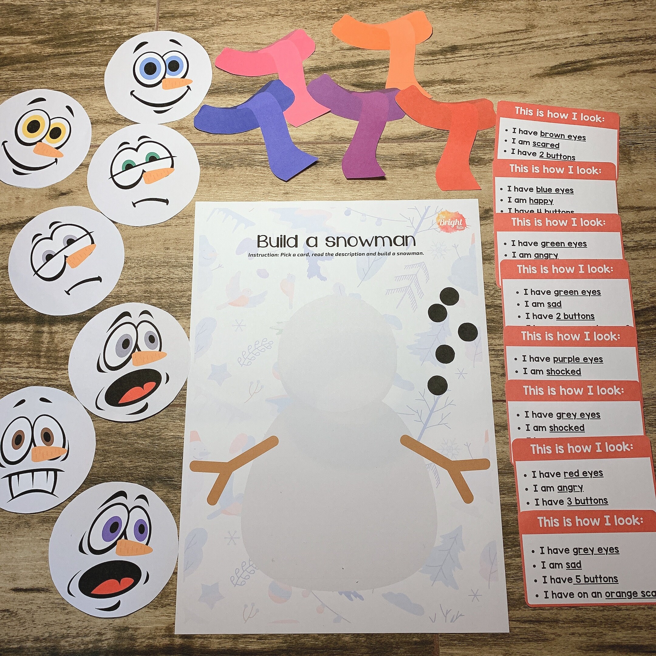 Build A Snowman Activity | Emotions Recognition | Colour Recognition ...
