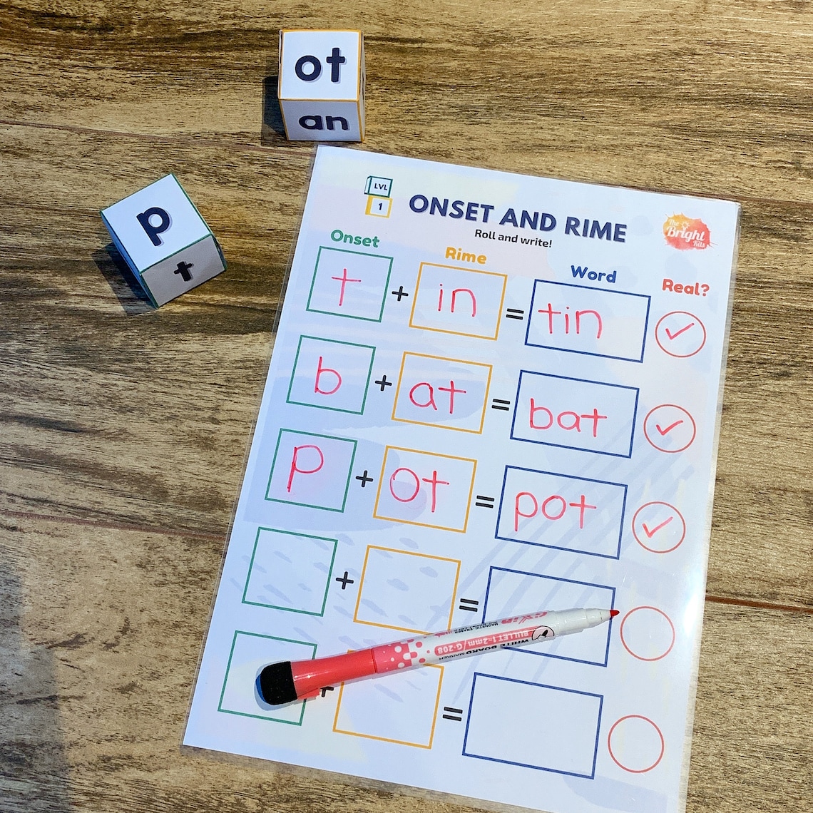Onset and Rime Activity Set | Word Building | Literacy Activity ...