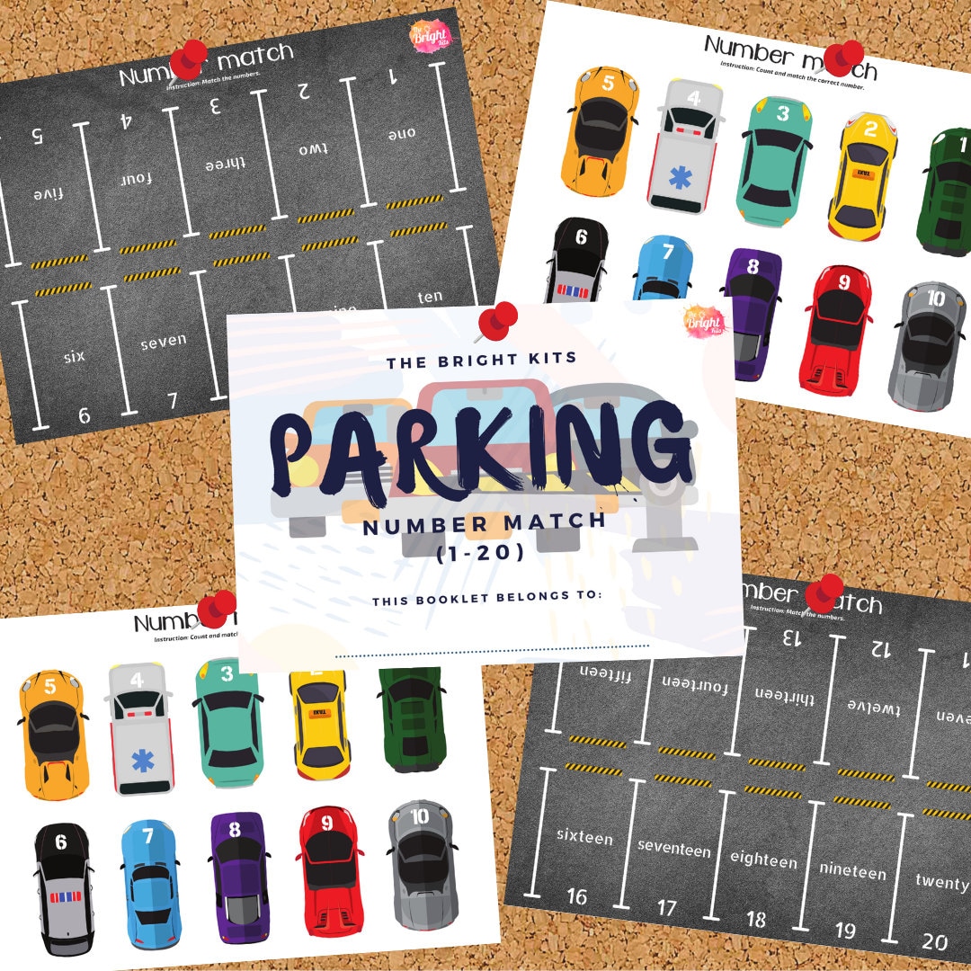Parking Number Match A4 Printable Busy Booklet | Number Matching 1-20 ...