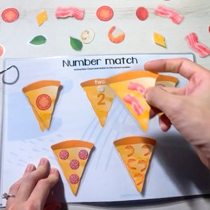 Pizza Count and Match A4 Printable Busy Booklet | Number Matching 1-10 ...