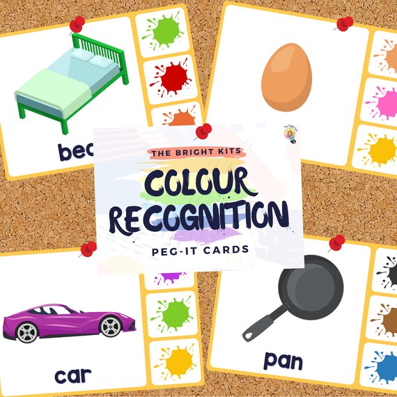 Colour Recognition Peg-it Cards Matching Clip Cards | Etsy