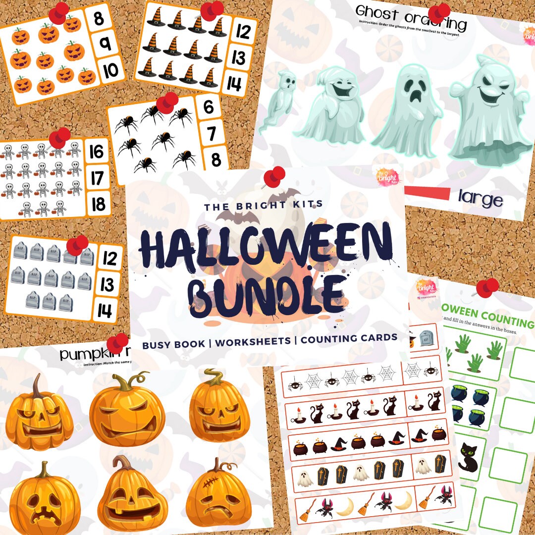 Halloween Printable Bundle | Busy Book | Worksheets | Counting Cards ...