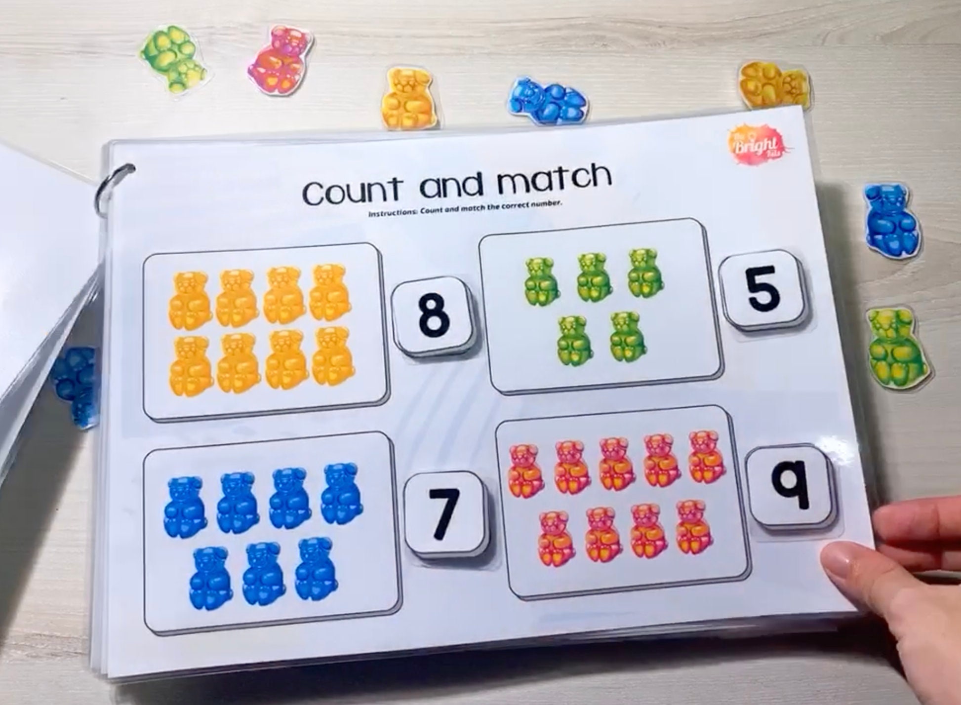 Gummy Count and Match A4 Printable Busy Booklet | Number Matching 1-20 ...