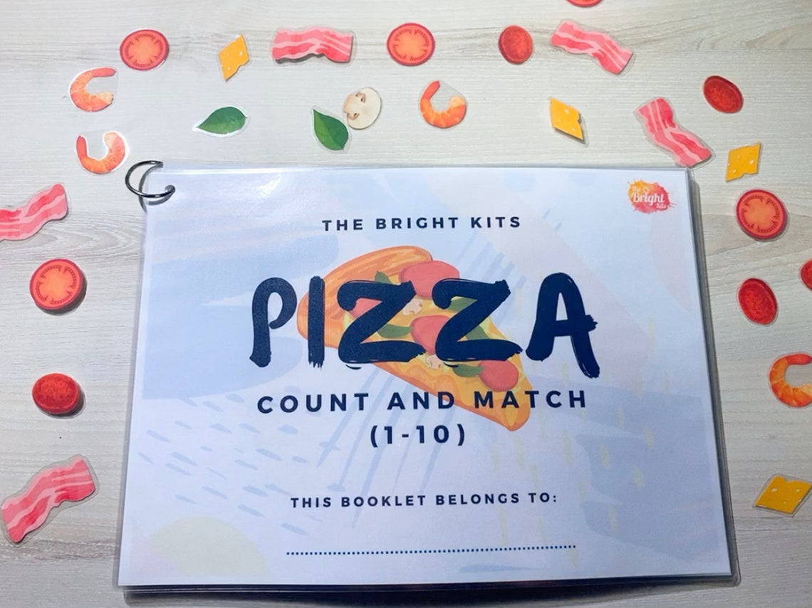 Pizza Count and Match A4 Printable Busy Booklet Number Matching 1-10 ...