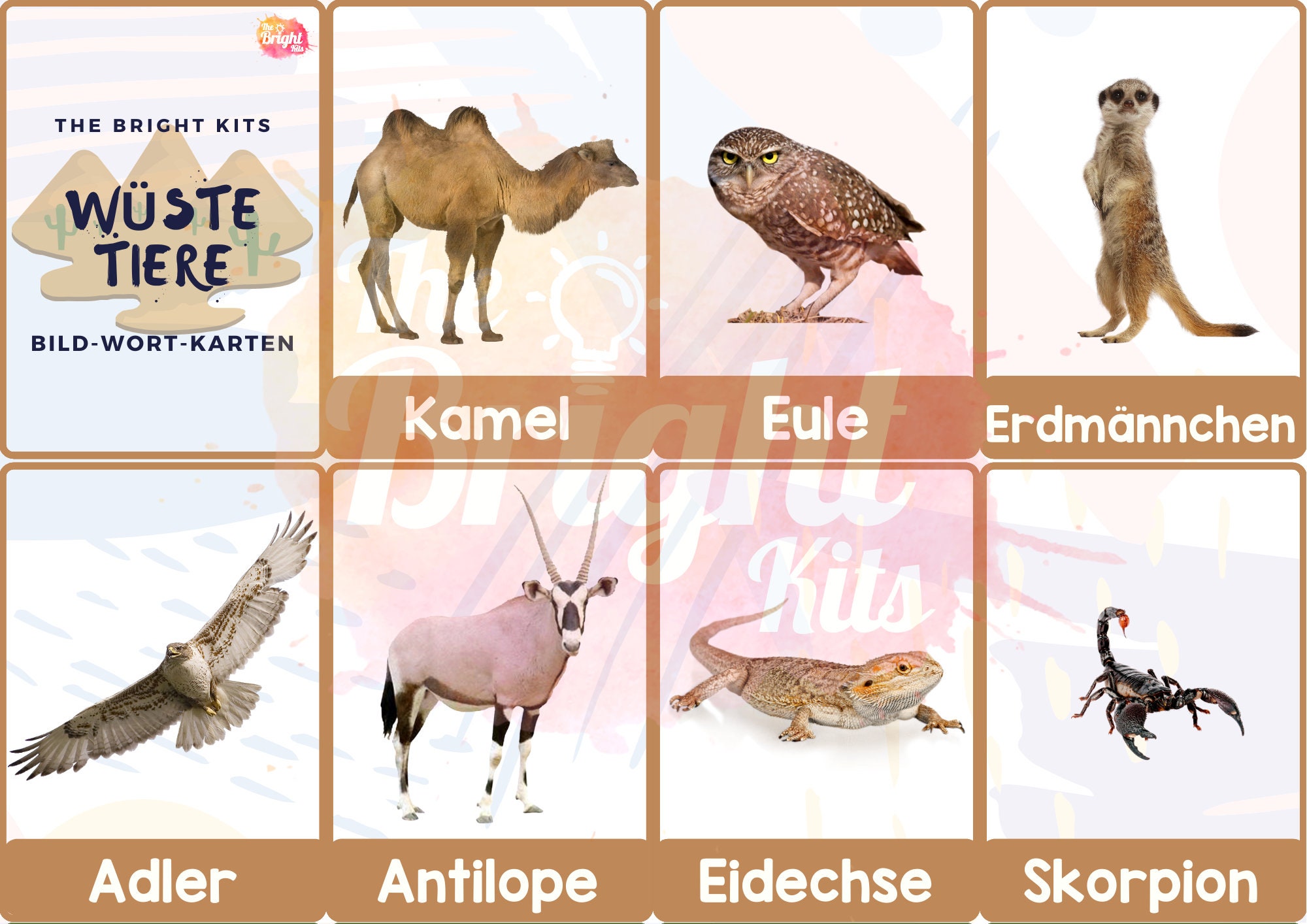 Animal Printable Picture-word Cards Set in German 48 Cards - Etsy