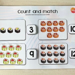 Maki Count and Match A4 Printable Busy Booklet | Number Matching 1-20 ...