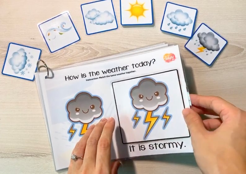 Weather Recognition A5 Printable Busy Booklet | Weather Matching ...