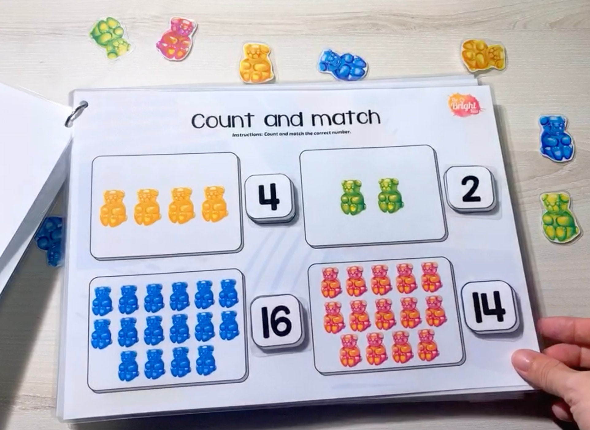 Gummy Count and Match A4 Printable Busy Booklet | Number Matching 1-20 ...