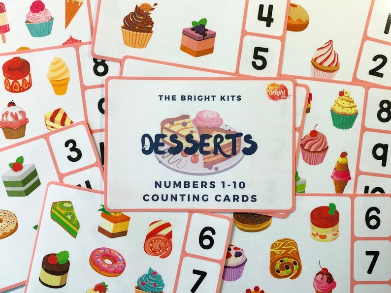 Desserts Printable Counting Cards Set (1-10) | Peg-it Cards | Early ...