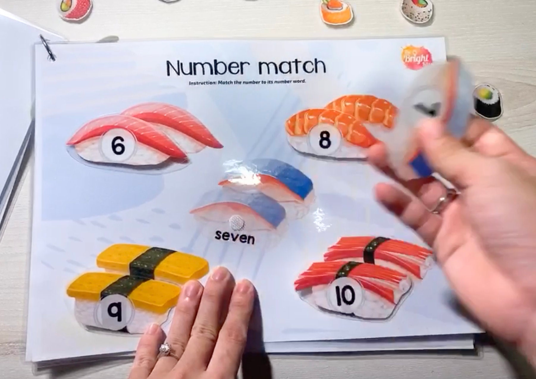 Sushi Number Match A4 Printable Busy Booklet | Number Matching 1-20 ...