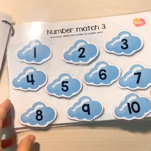 Number Recognition A5 Printable Busy Booklet | Number Matching ...